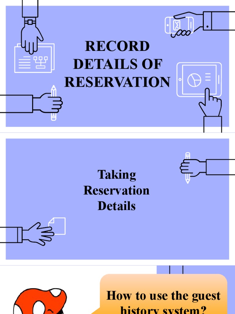 Taking Reservation Details | PDF | Hotel And Accommodation | Computing