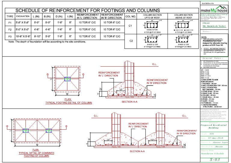 Foundation Schedule | PDF