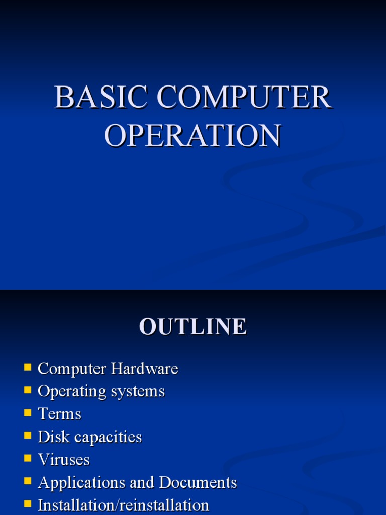 Computer Basics Basic - Comp - Oper | PDF | Floppy Disk | Operating System