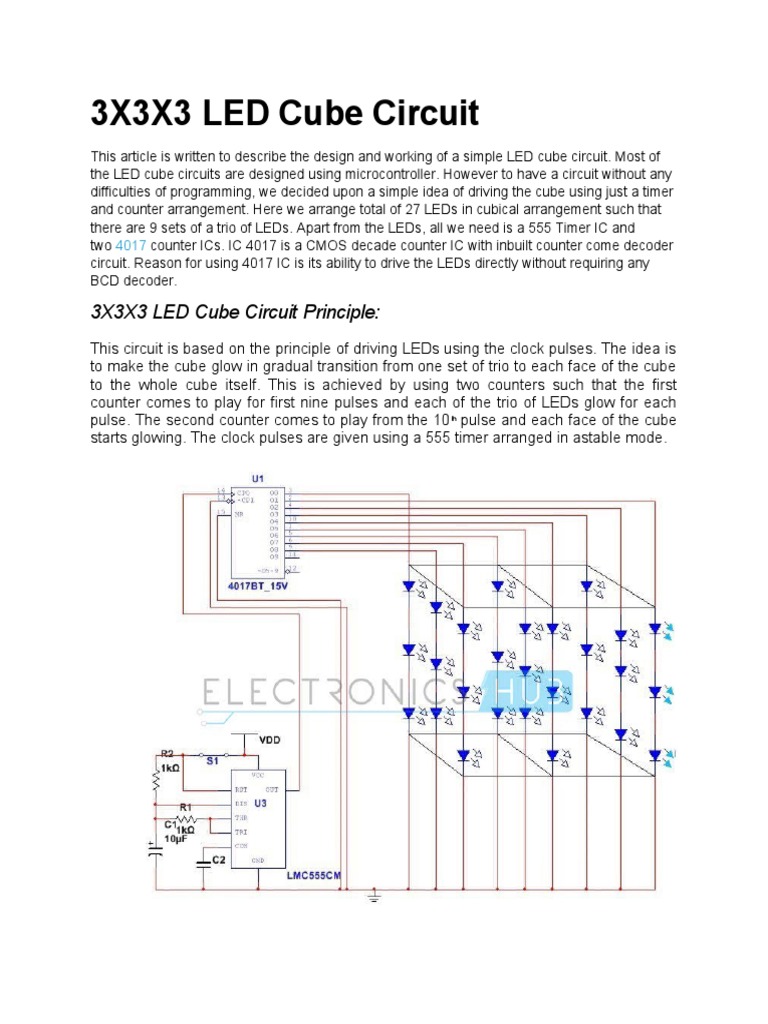 3X3X3 LED Cube Circuit Principle | PDF | Computer Engineering ...