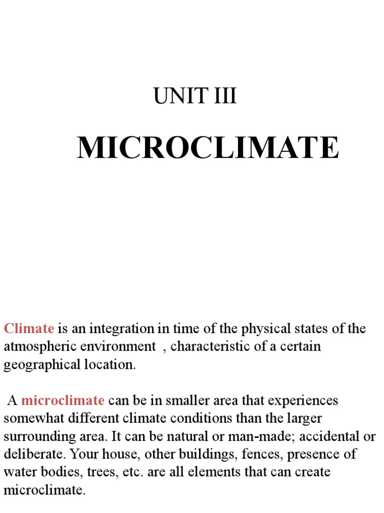 Unit Iii: Microclimate | PDF | Wound | Meteorology