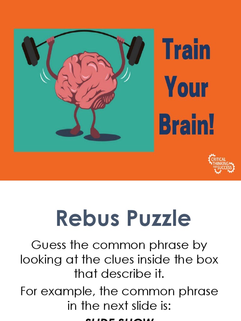 Rebus Puzzle-Critical Thinking | PDF