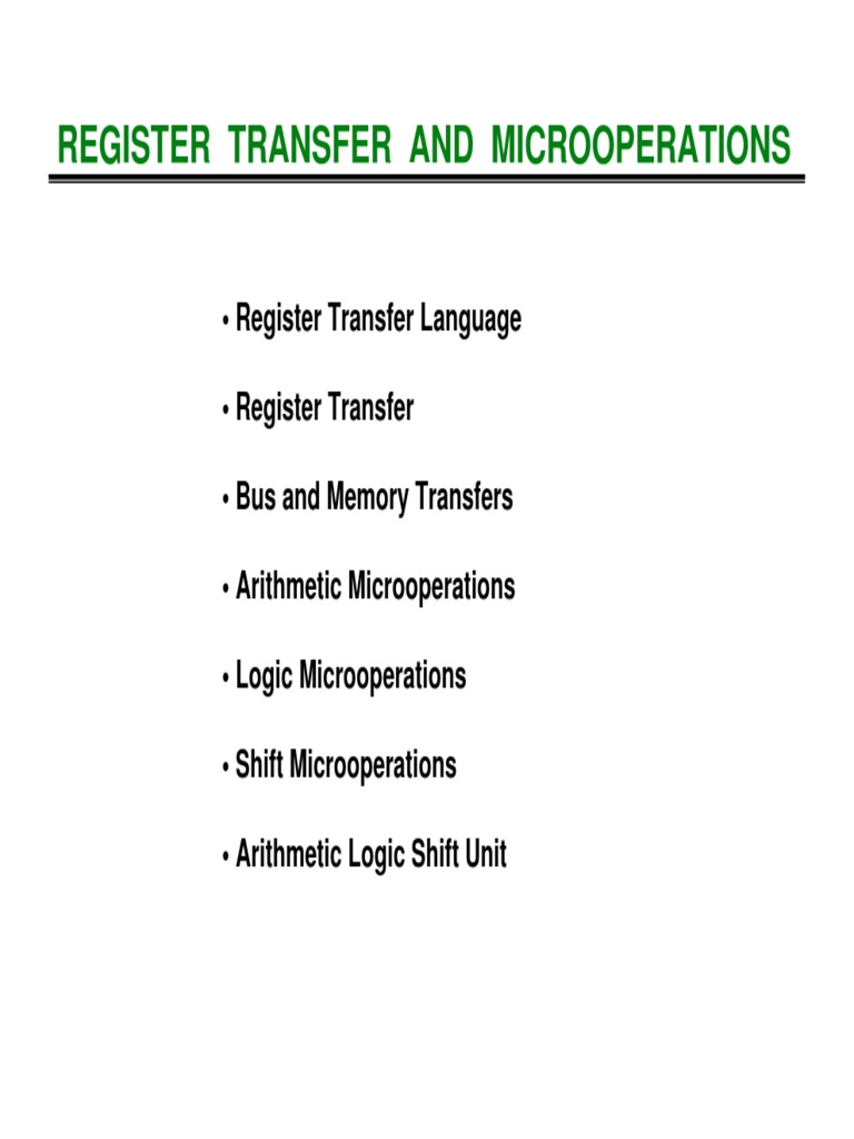 Register Transfer and Microoperations | PDF | Computer Data Storage | Boolean Algebra