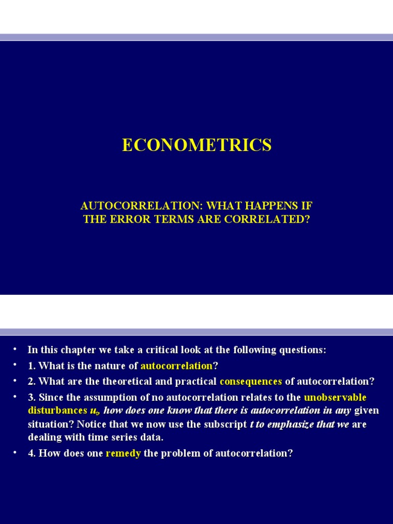 13 Autocorrelation | PDF | Autoregressive Model | Autocorrelation