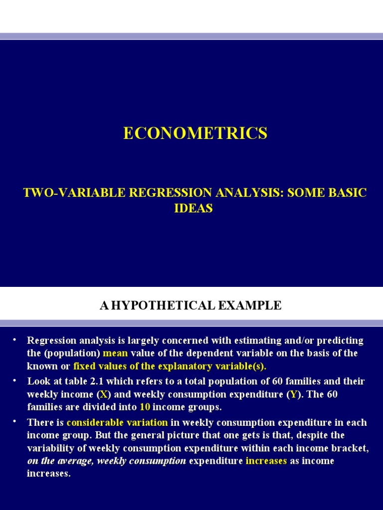 Econometrics: Two-Variable Regression Analysis: Some Basic Ideas | PDF | Dependent And ...
