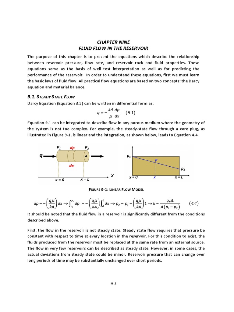 Chapter 9-Fluid Flow in The Reservoir PDF | PDF | Fluid Dynamics ...