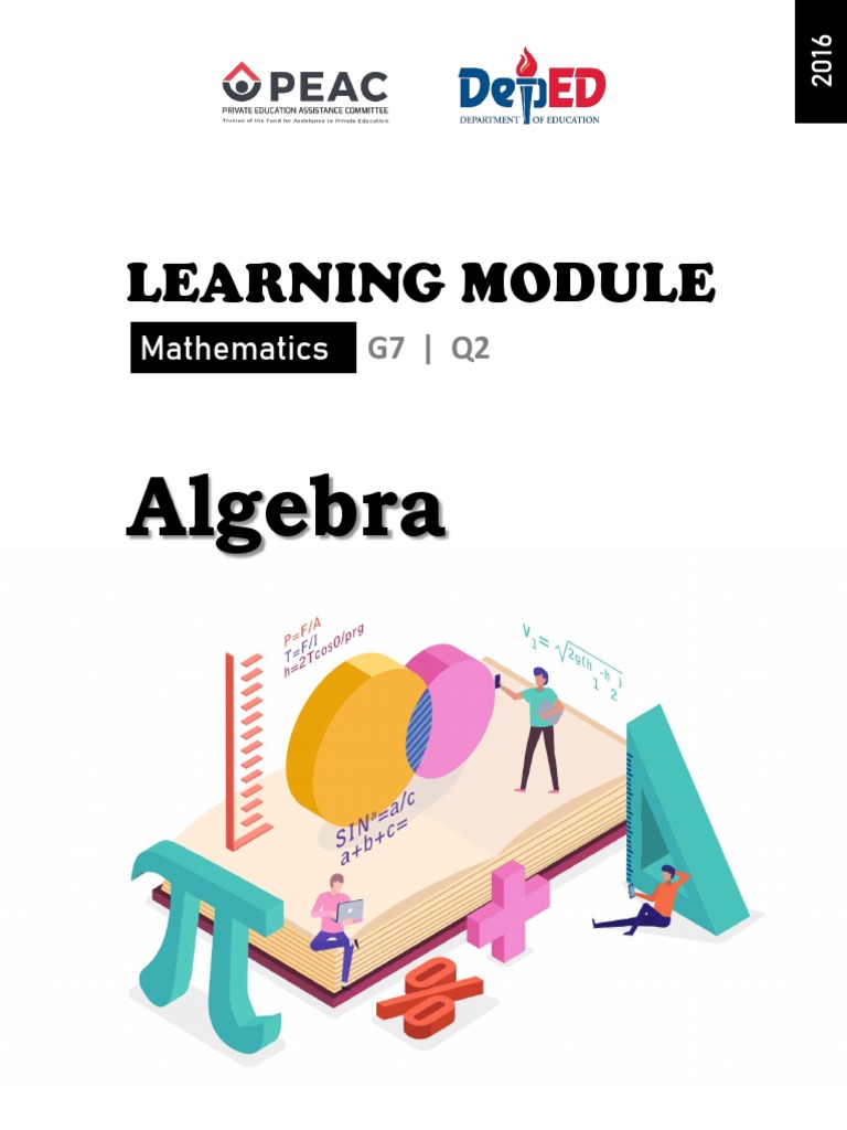 Algebra Learning Module for Grade 7 | PDF | Polynomial | Equations