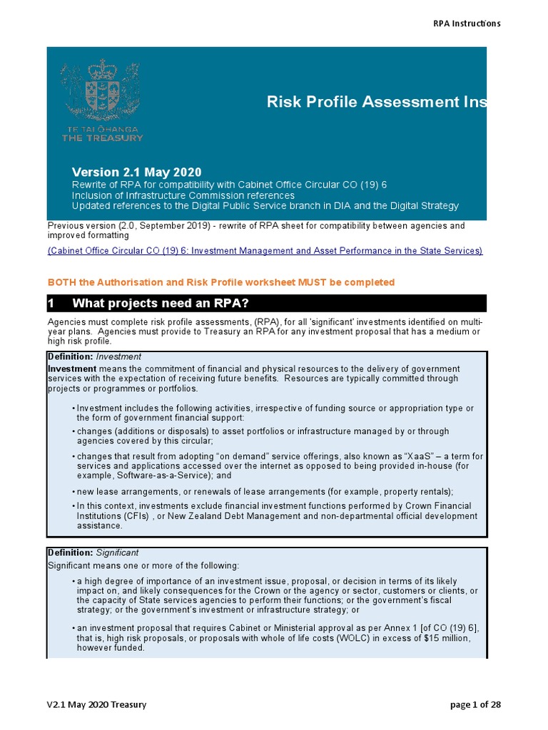 Risk Profile Assessment Template May2020 | PDF | Project Management ...