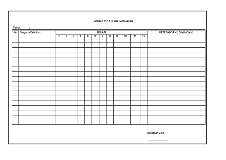 Jadwal Pelatihan Karyawan PDF | PDF