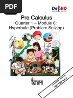 Pre-Calculus: Quarter 1 - Module 8: The Hyperbola | PDF | Ellipse | Perpendicular