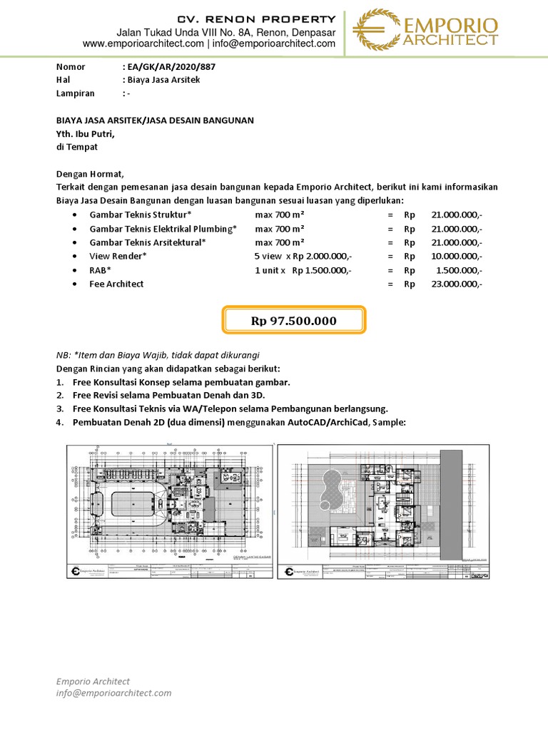 Biaya Desain Project 601-700m2 | PDF | Komputer | Teknologi & Rekayasa