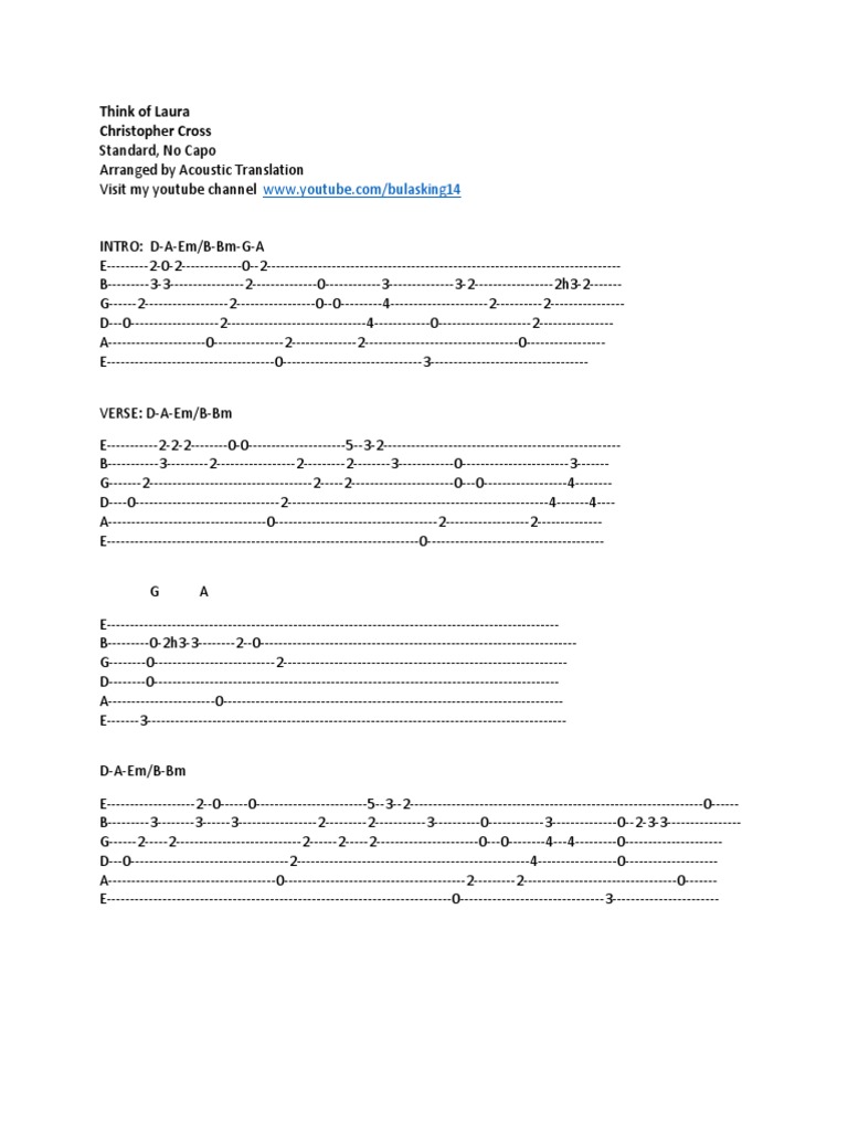 Tabs - Think of Laura | PDF