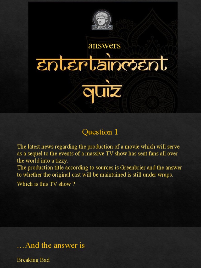 Entertainment Quiz Questions & Answers | PDF | Bollywood ...