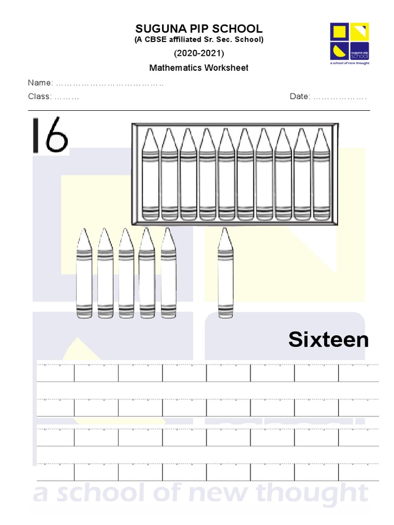 CBSE Math Worksheet for Class 16 | PDF | Teaching Methods & Materials