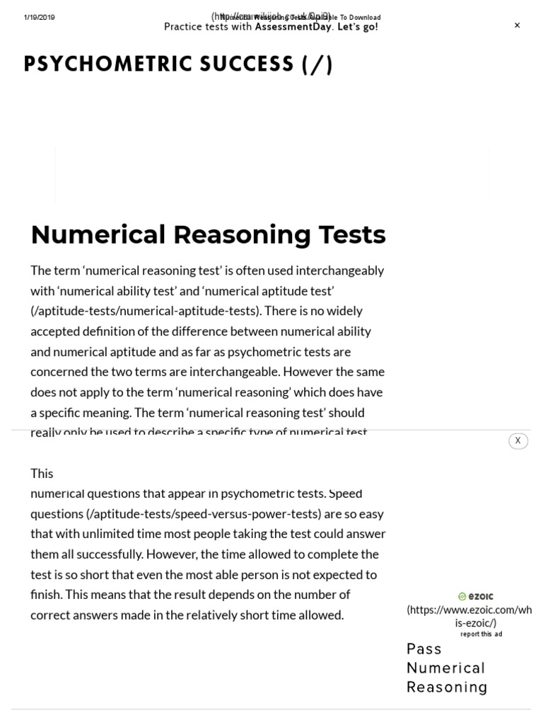 Numerical Reasoning Tests Available To Download | PDF | Career & Growth ...