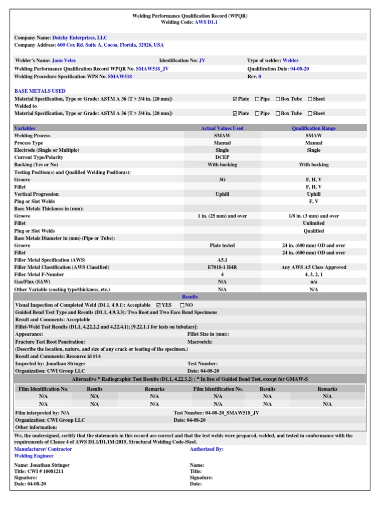 WPQR | PDF | Welding | Construction