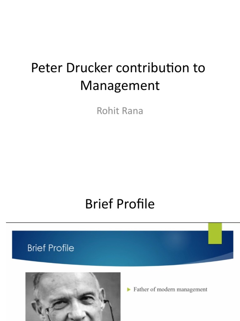 Peter Drucker Contribution To | PDF