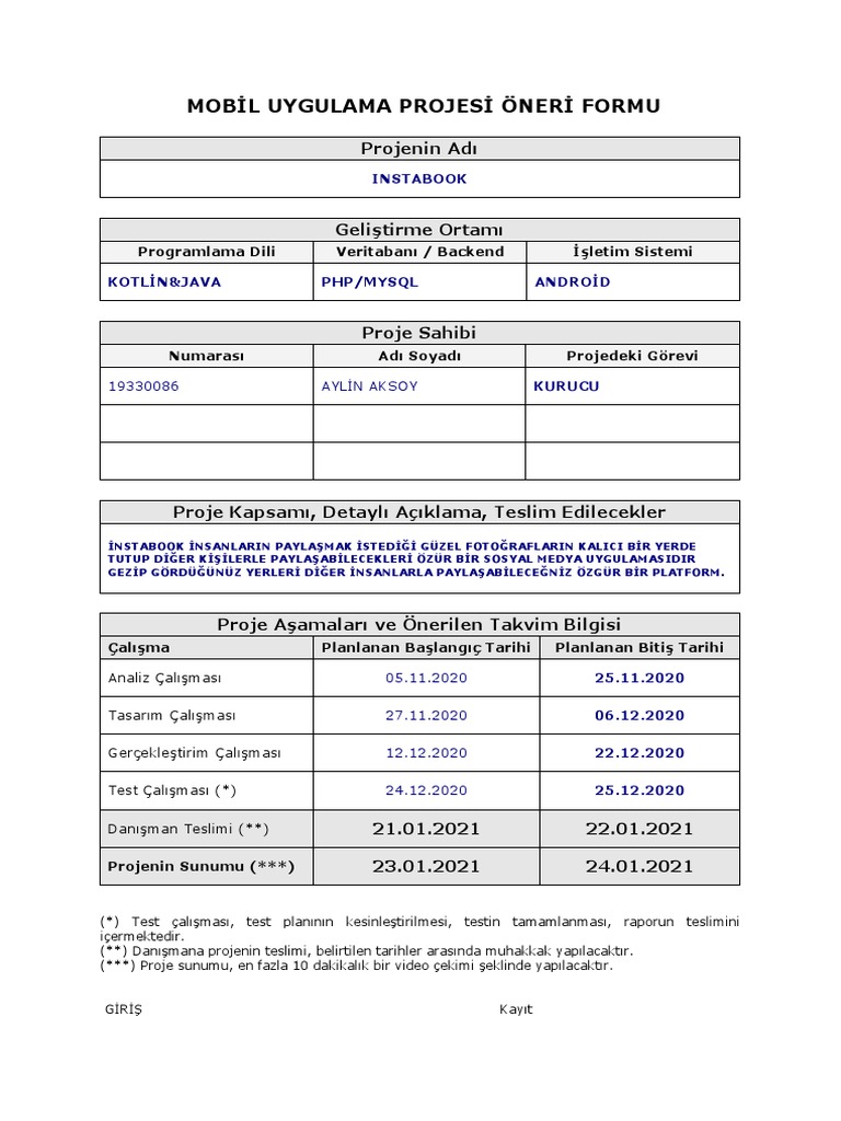 1-Proje Öneri Formu | PDF
