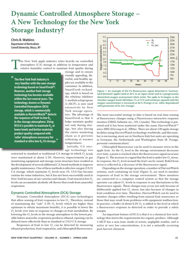 Dynamic Controlled Atmosphere Storage A New Technology For The New York ...