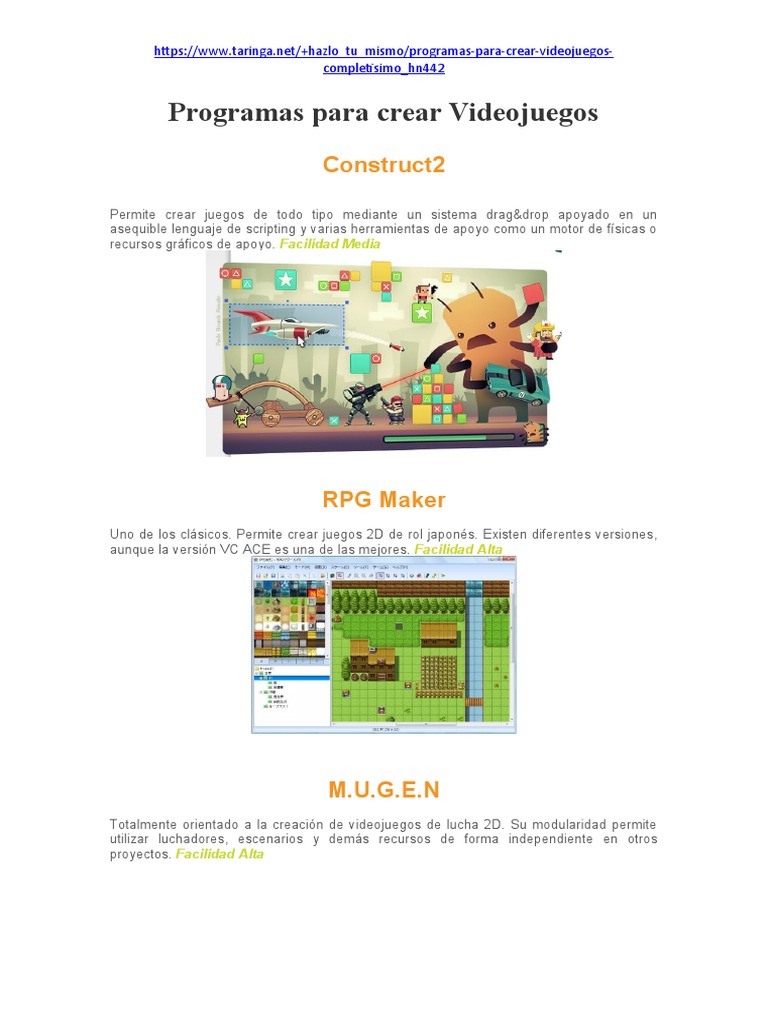 Mejores programas para crear videojuegos | PDF | Software de la ...