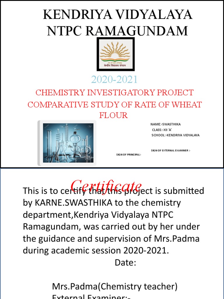 Chemistry Investigatory Project On Study of Rate of Fermentation | PDF ...
