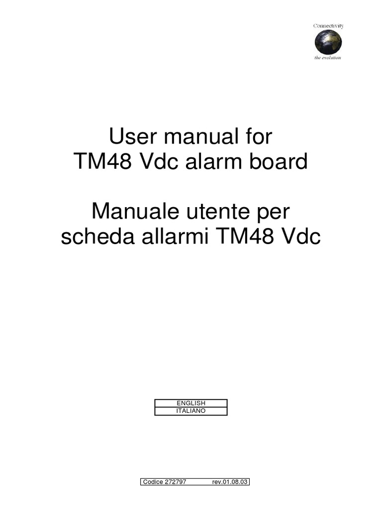 User Manual For TM48 VDC Alarm Board Manuale Utente Per Scheda Allarmi ...