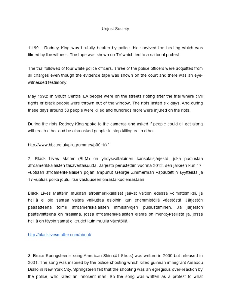 Task 3 Unjust Society | PDF