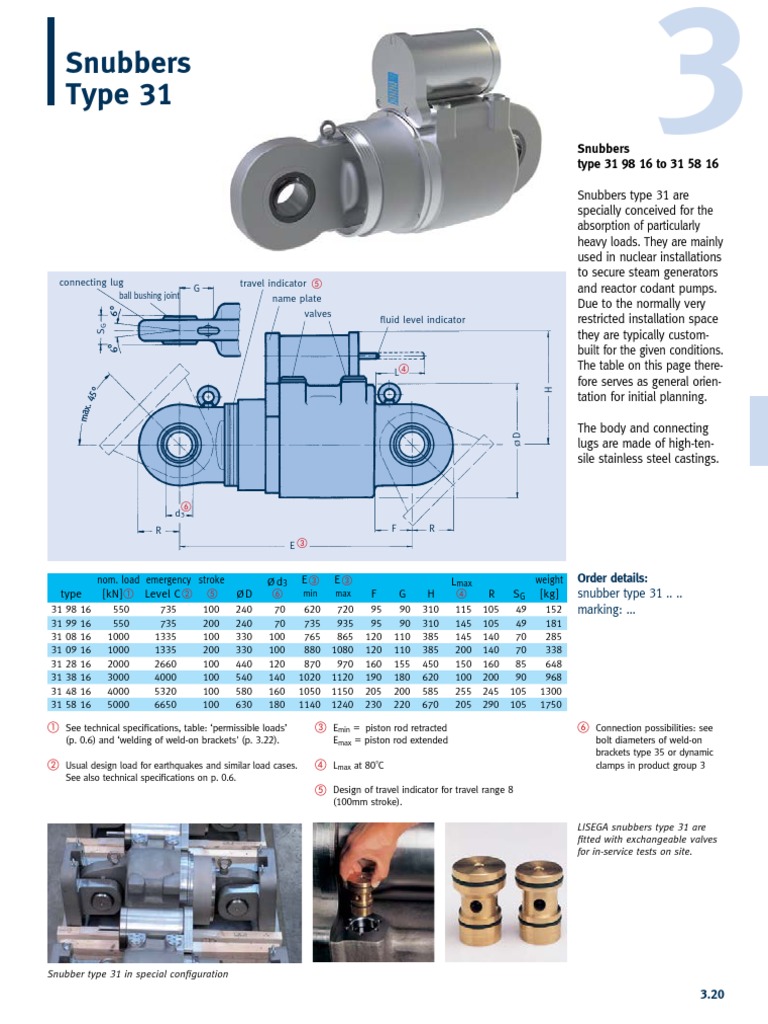 Snubber Type 31 Technical Specifications and Configurations for ...