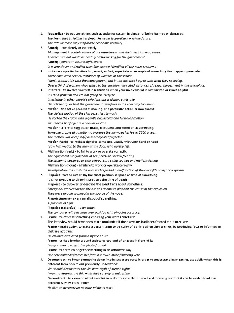 C1, C2 Word List | Download Free PDF | Narrative | Amplifier