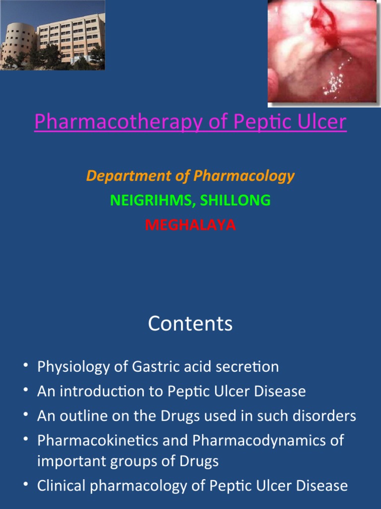 Peptic Ulcer Drugs and Pharmcotherapy - Drdhriti