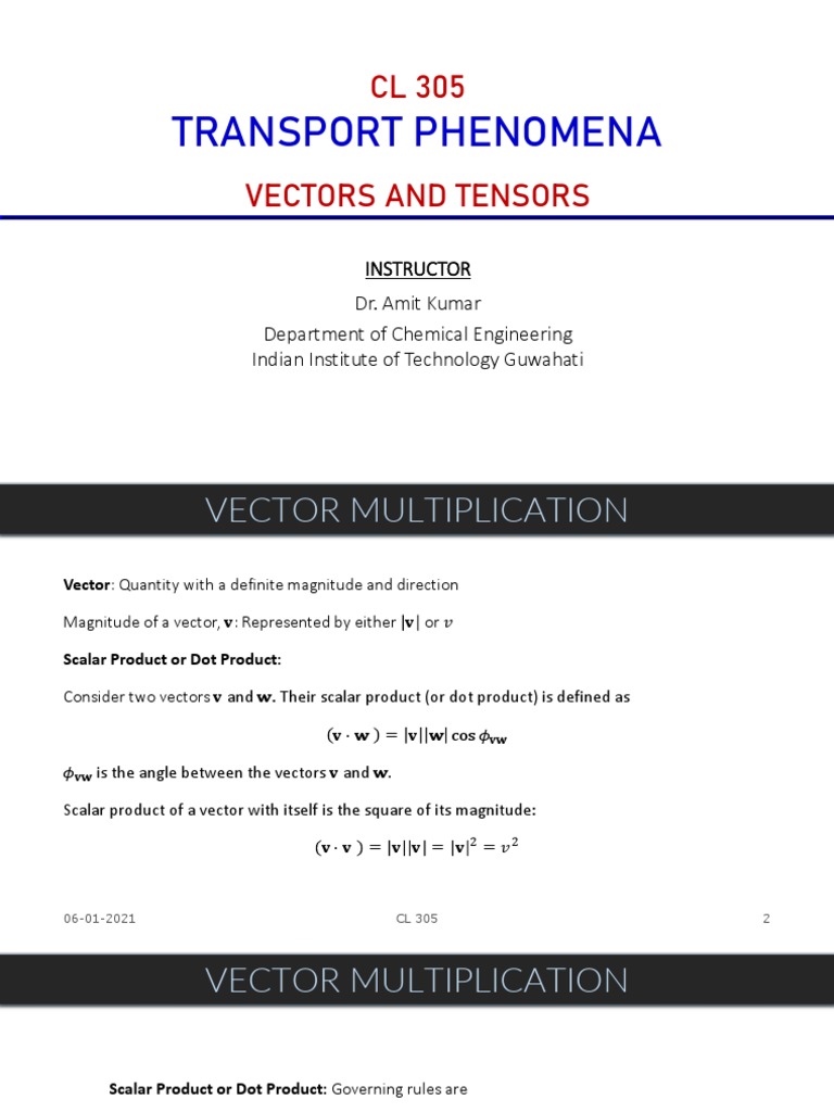 Lecture2 - Vectors Tensors 1 PDF | PDF | Euclidean Vector | Mathematical Analysis