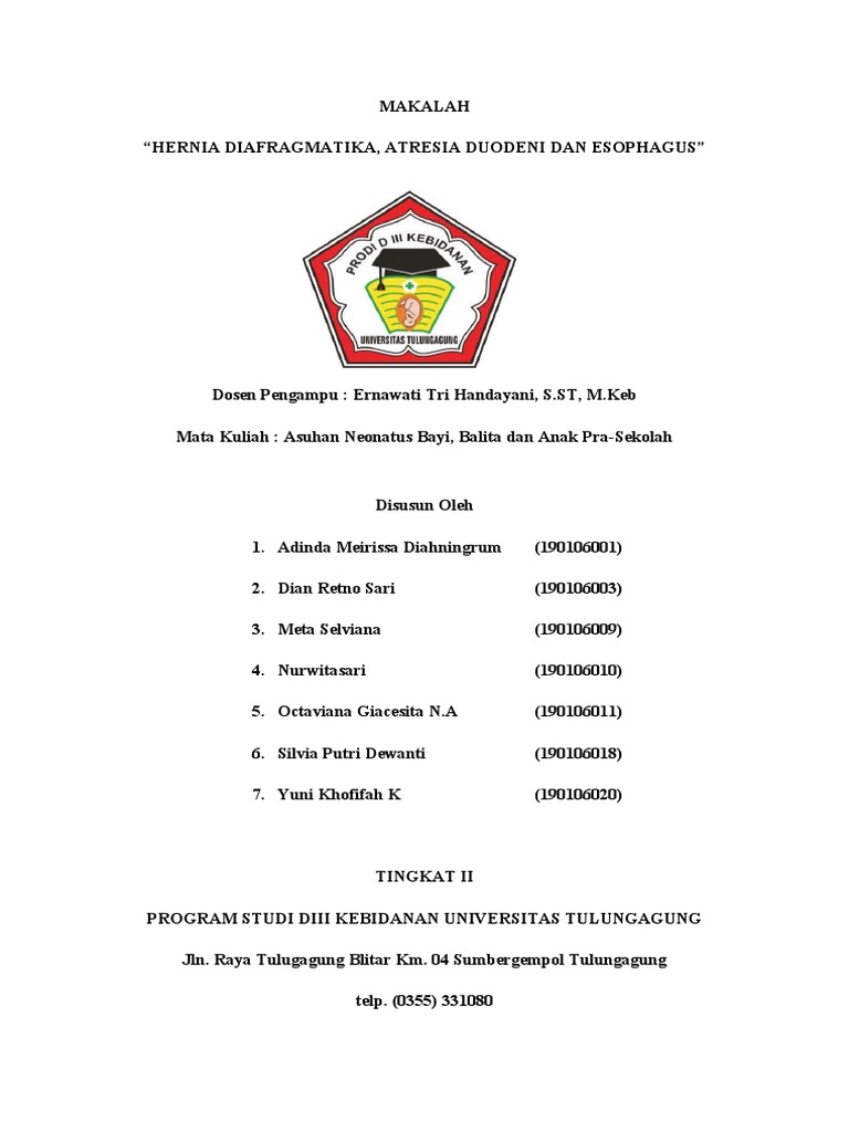 KELOMPOK 1 HERNIA, ATRESIA DUODENUM Dan ESOPHAGUS | PDF