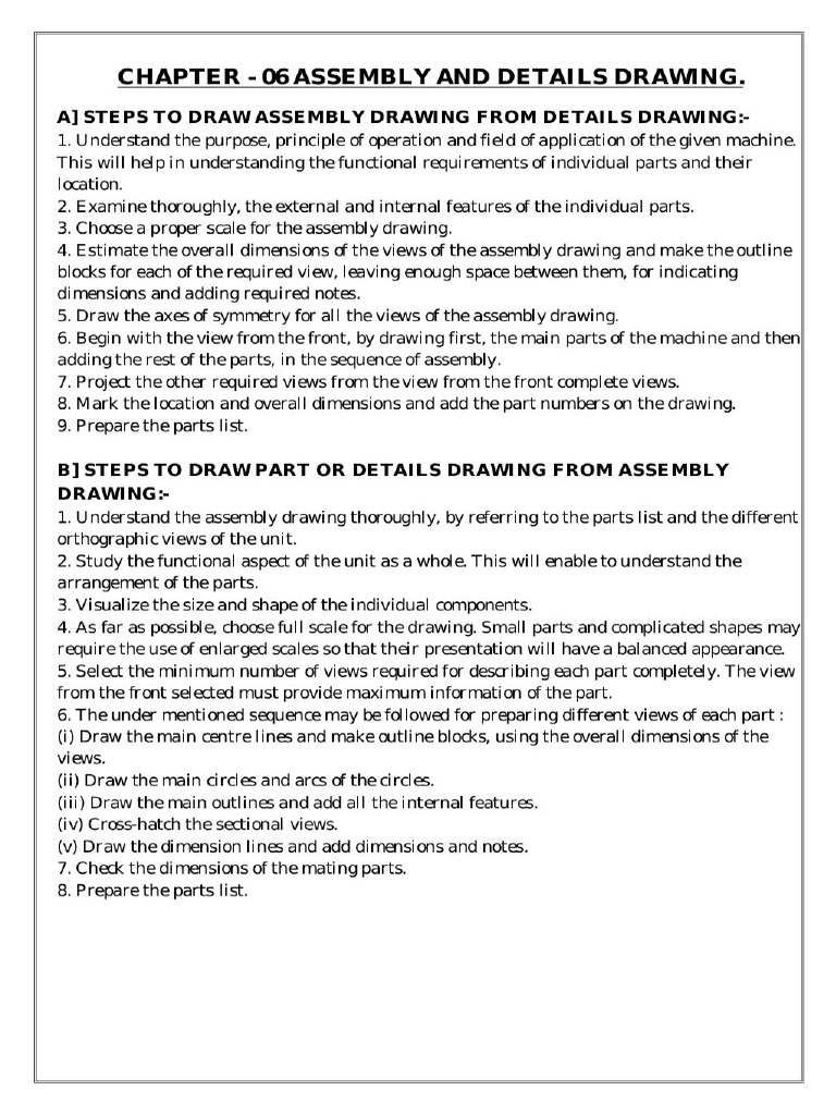 Assembly and Details Machine Drawing PDF | PDF