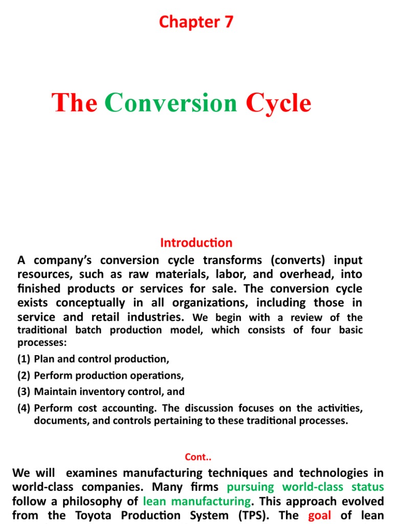 Chapter 7 Conversion Cycle | PDF | Lean Manufacturing | Inventory