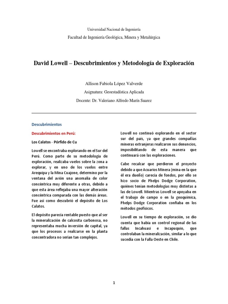 David Lowell - Descubrimientos - Metodología - Allison López | PDF ...