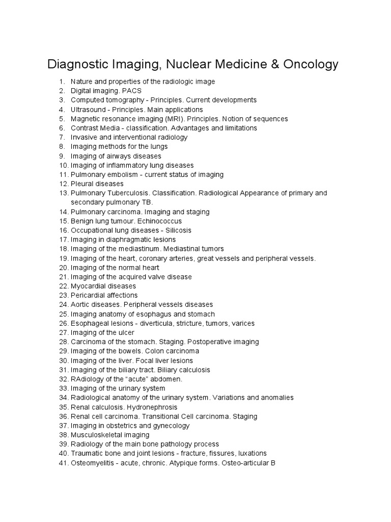 Diagnostic Imaging in Oncology | PDF | Radiation Therapy | Medical Imaging