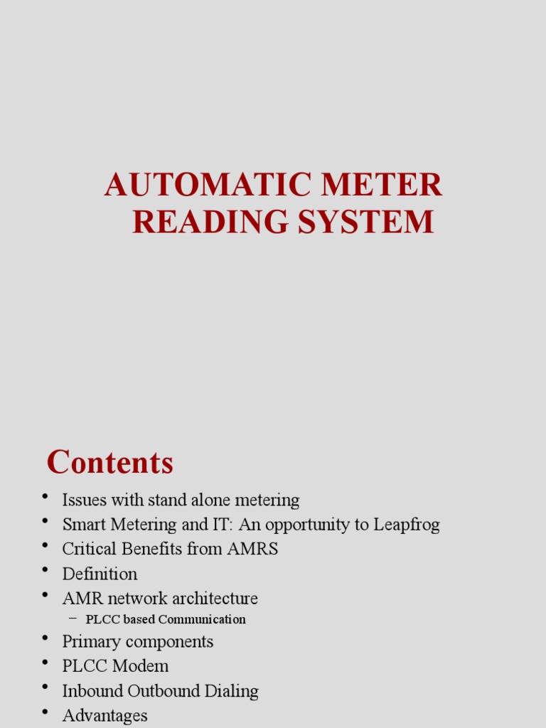 Automatic Meter Reading System | PDF | Modem | Networks