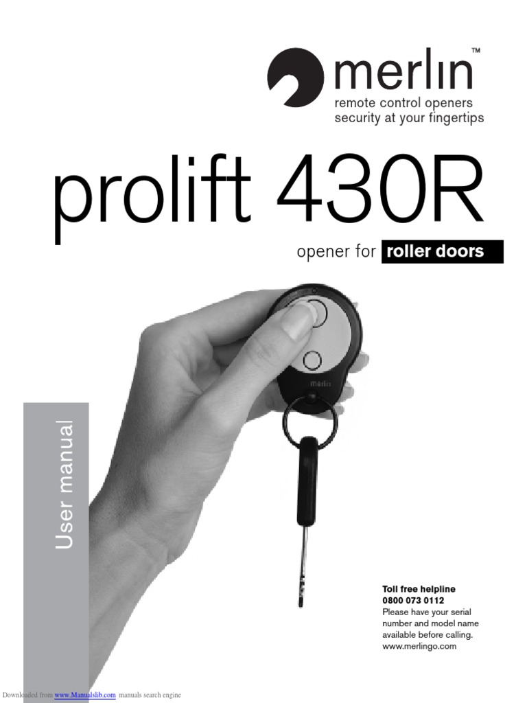 Prolift 430R: Opener For | PDF | Door | Electrical Engineering
