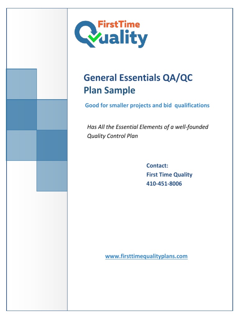Essentials Quality Control Plan Sample | PDF | Specification (Technical ...