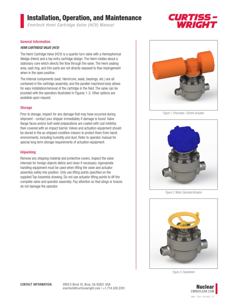 Installation, Operation, and Maintenance: Enertech Hemi Cartridge Valve ...