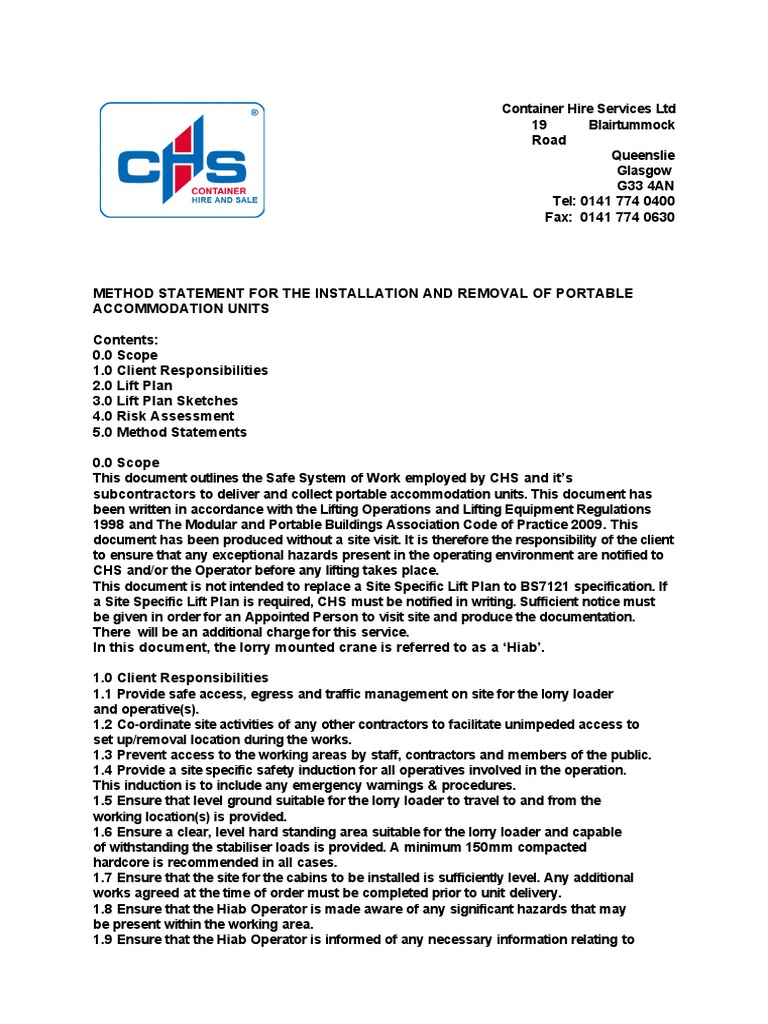 CHS Method Statement | PDF