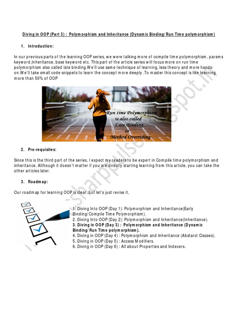 Diving in OOPS Polymorphism and Inheritance Part3 | Download Free PDF | Method (Computer ...