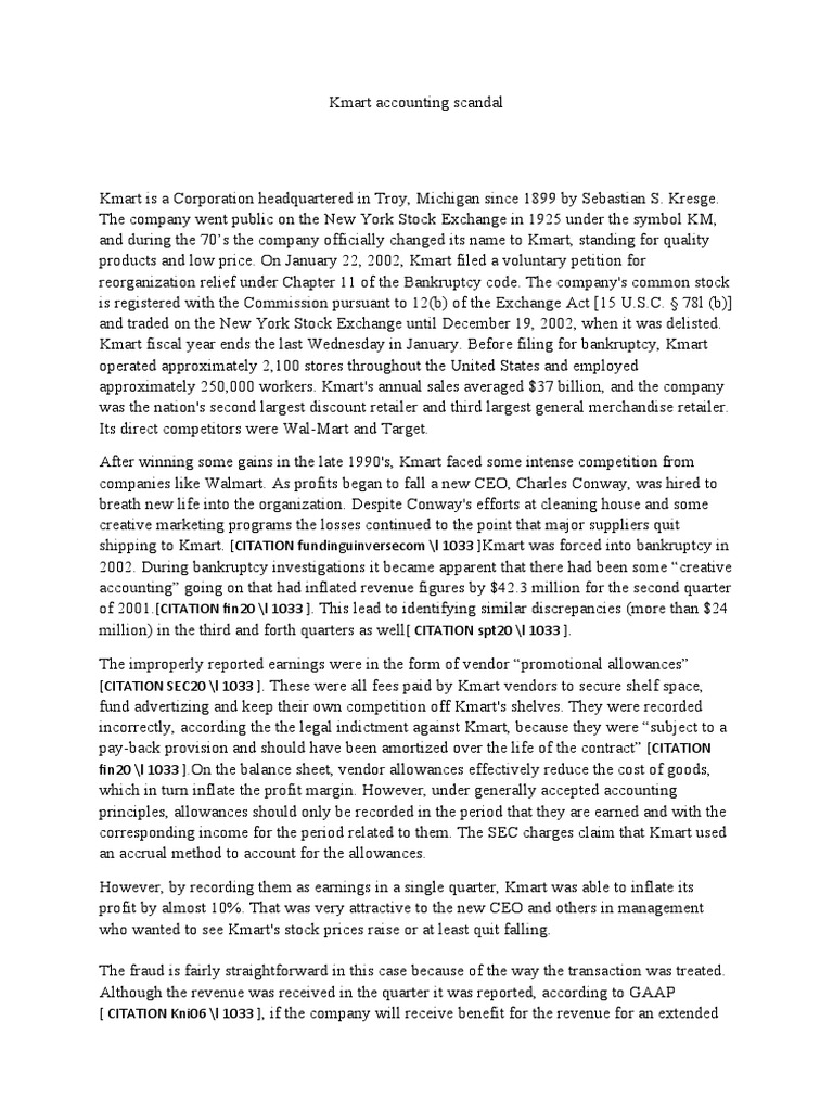 Kmart Accounting Fraud Scandal Explained | PDF | Kmart | Walmart