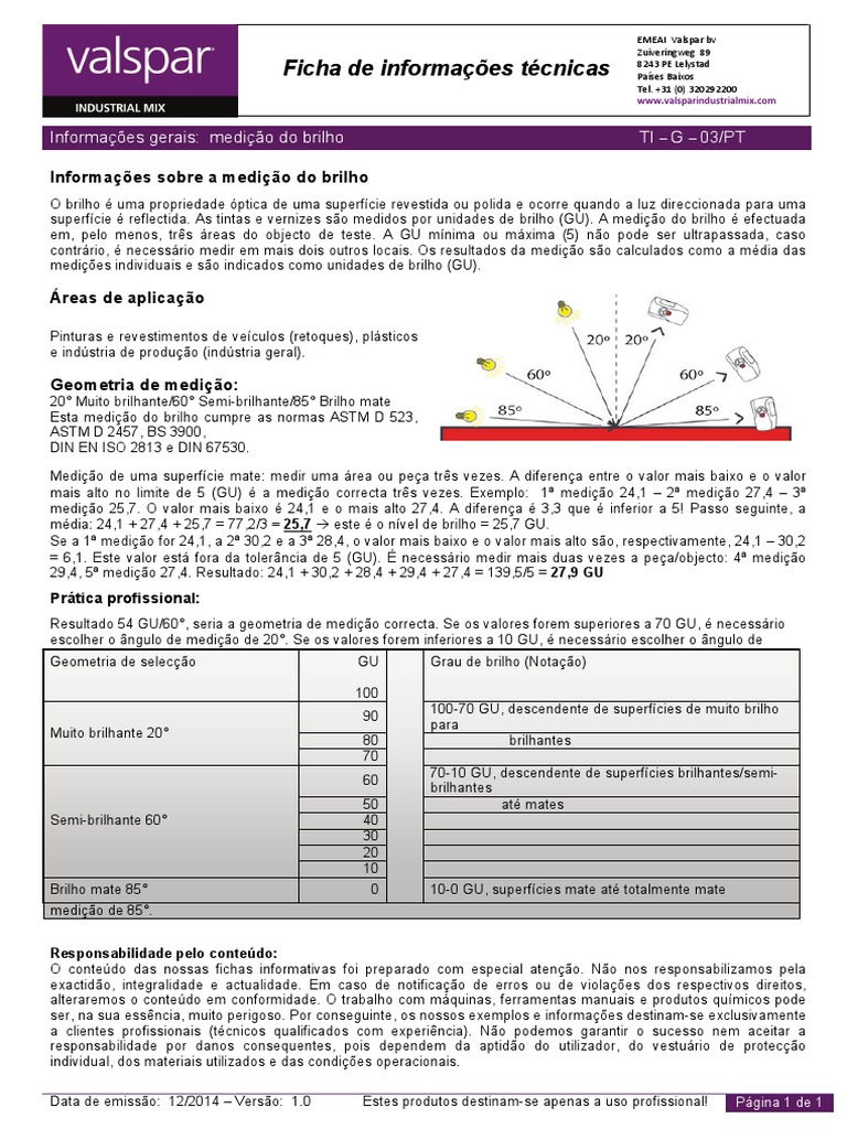Escala Medição Brilho PDF | PDF | Natureza