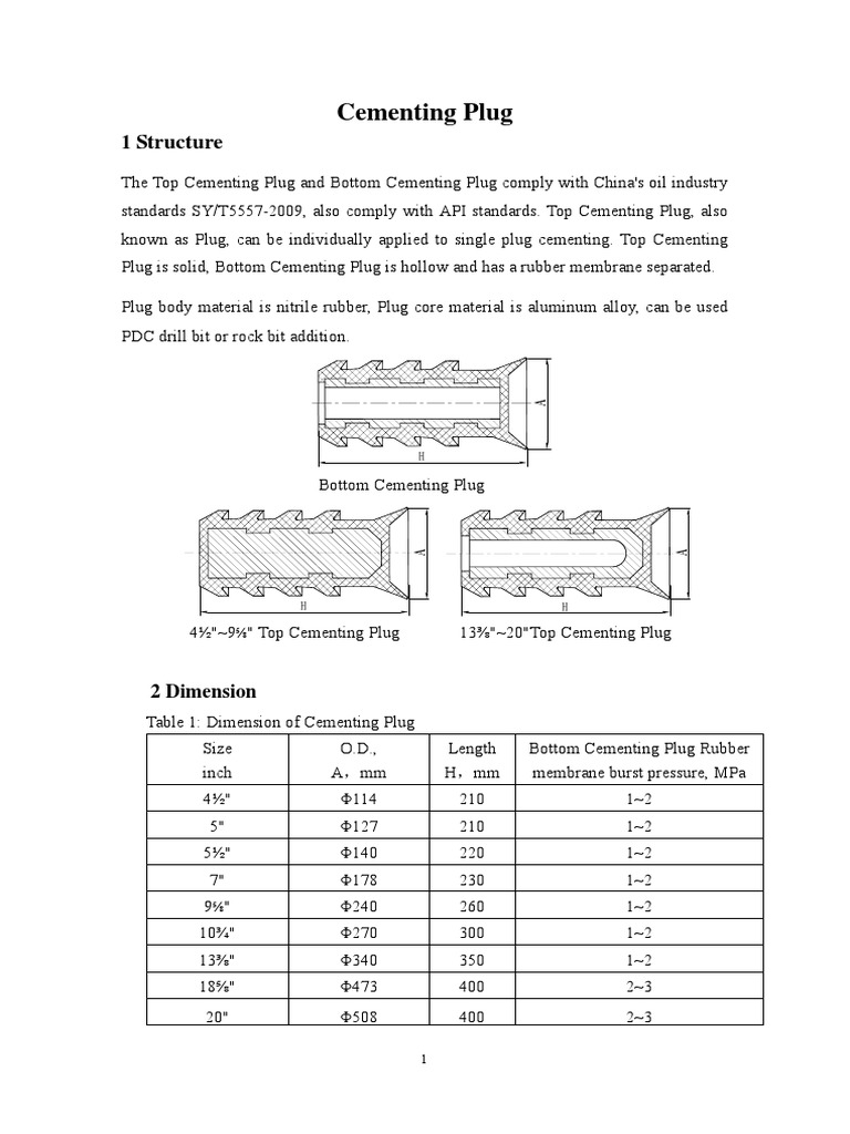 3 Cementing Plug | PDF | Casing (Borehole) | Mechanical Engineering