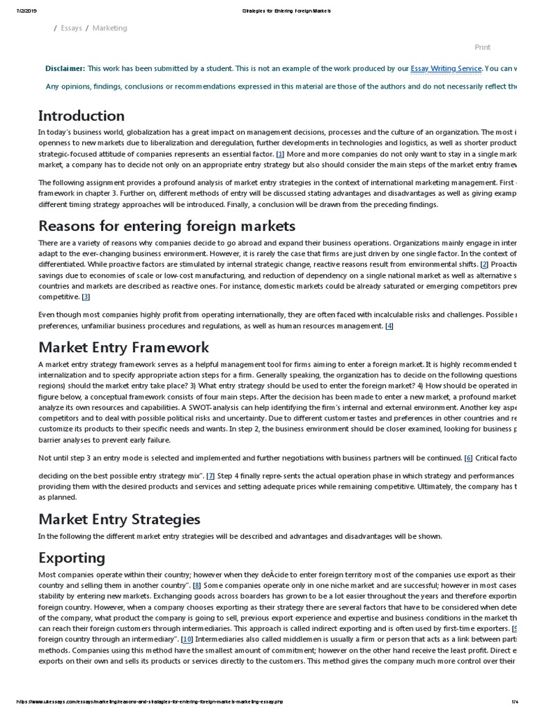Global Market Entry Strategies | PDF | Mergers And Acquisitions ...