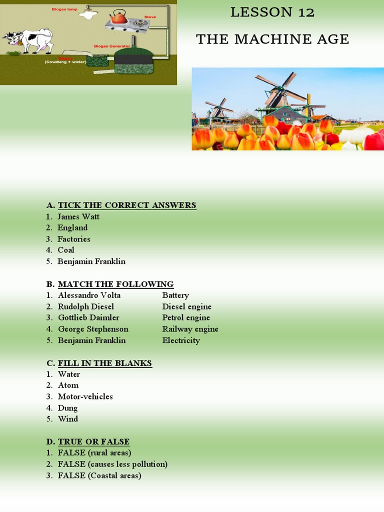Class 5 Lesson 12 The Machine Age PDF | PDF | Science & Mathematics