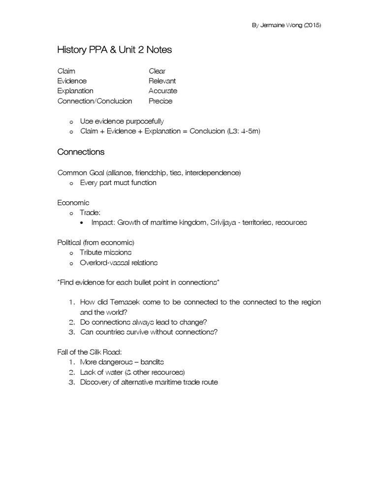 Sec 1 History Notes: Singapore's Growth | PDF | British Empire