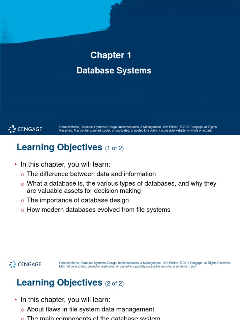 ITC6000 - Database Systems - CH 01 | PDF | Sql | Databases