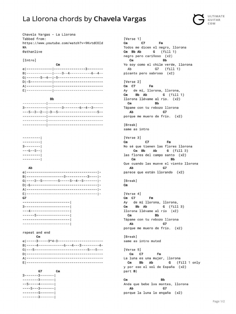 La Llorona Chords | PDF